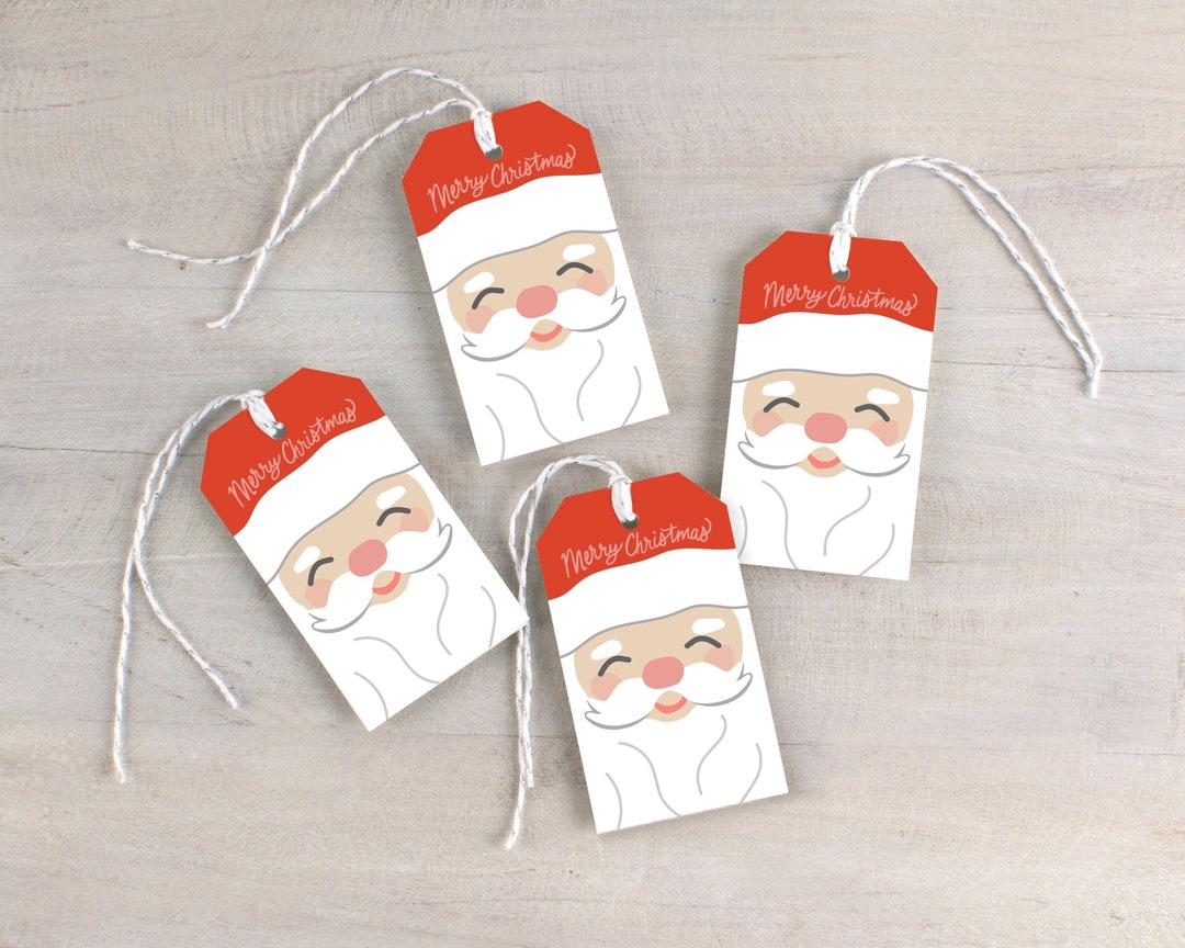 Cute Santa Claus Gift Tags, Christmas Gift Tags for Kids, Gift Tags for ...