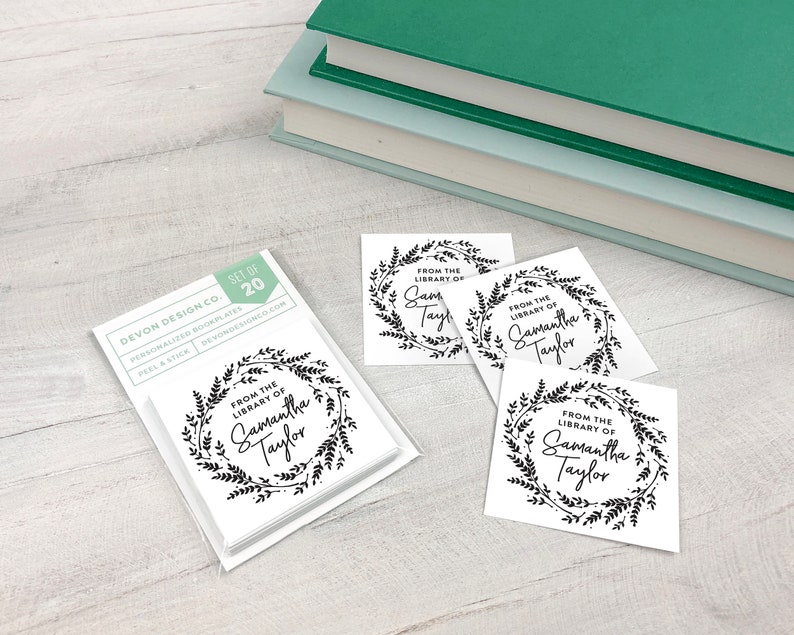 Personalized Book Labels Bookplate Stickers Set of 20 Book - Etsy