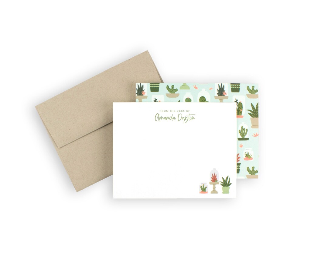 Personalized Notecard Set, Gift for Plant Lover, Personalized ...