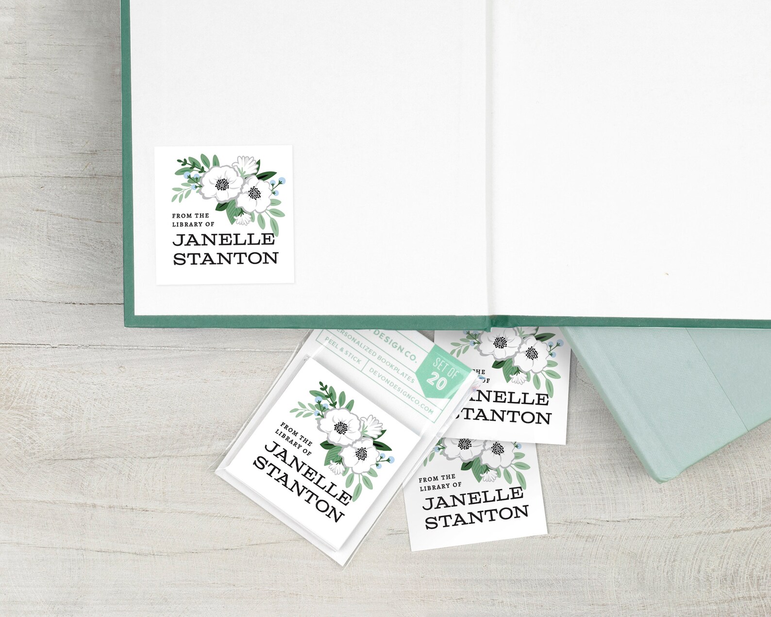 Personalized Book Labels Floral Bookplate Stickers Custom | Etsy
