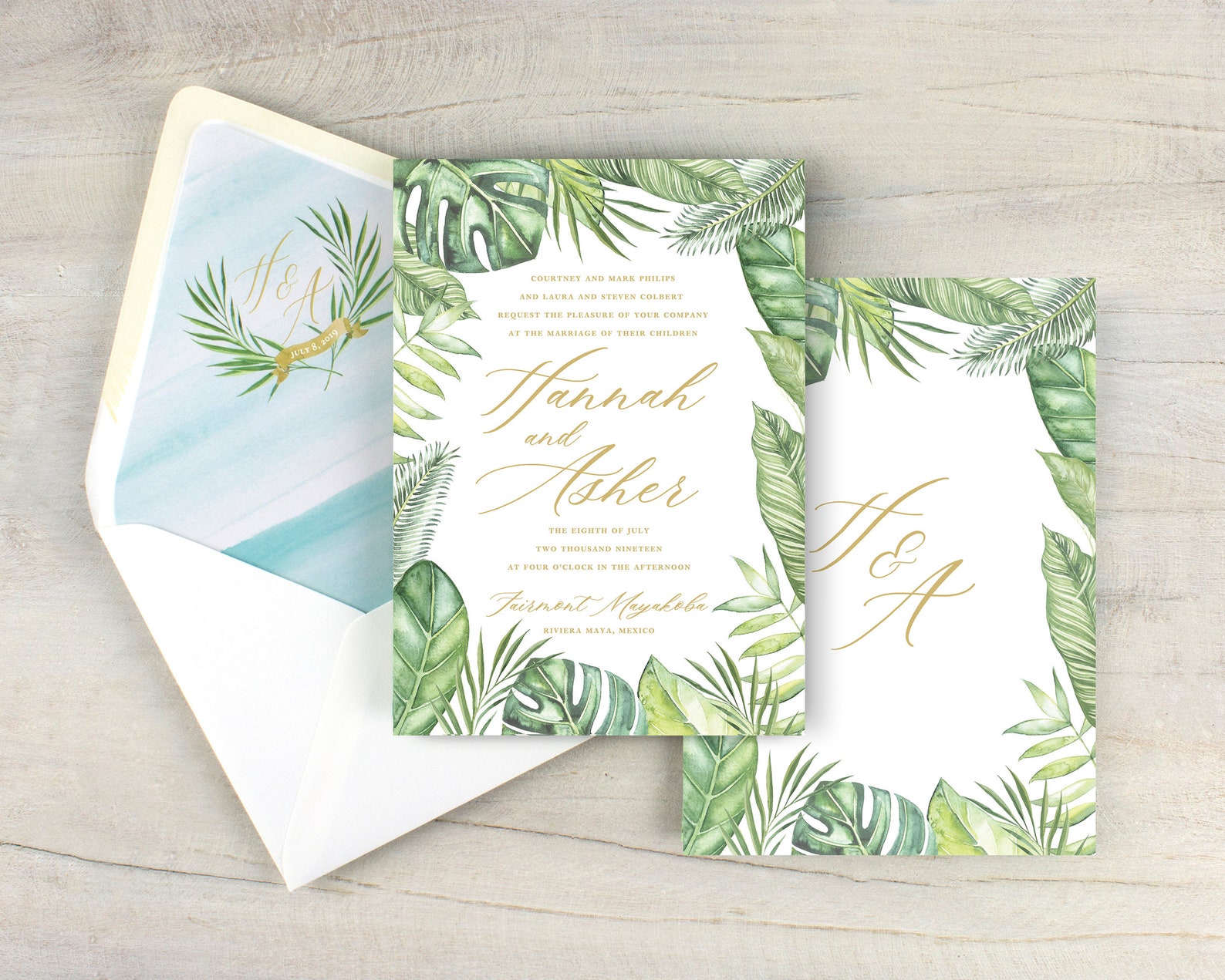 Tropical Destination Wedding Invitations Beach Wedding - Etsy
