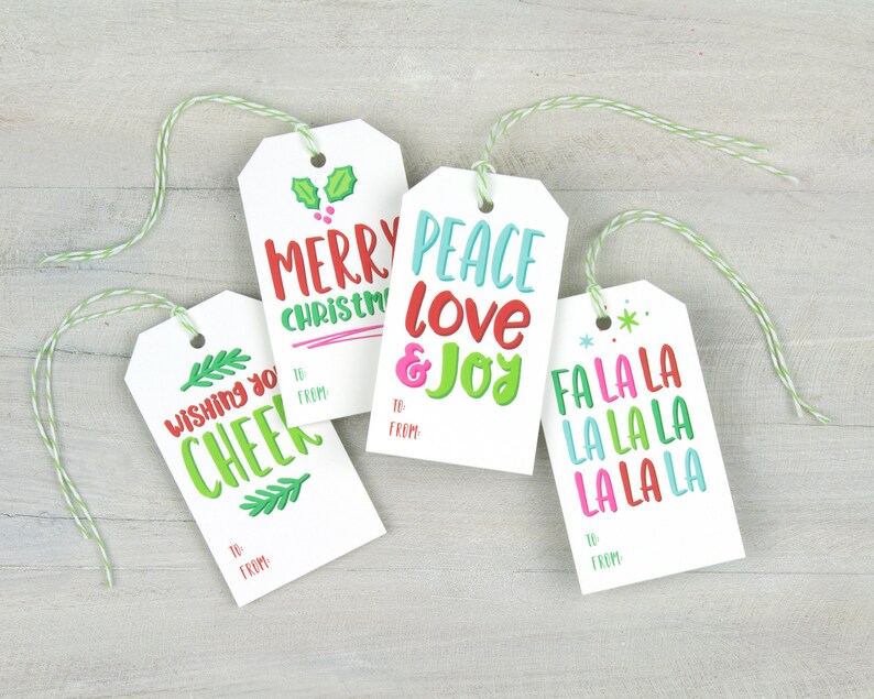 Colorful Christmas Gift Tags, Fun Handmade Holiday Gift Tags, Holiday ...