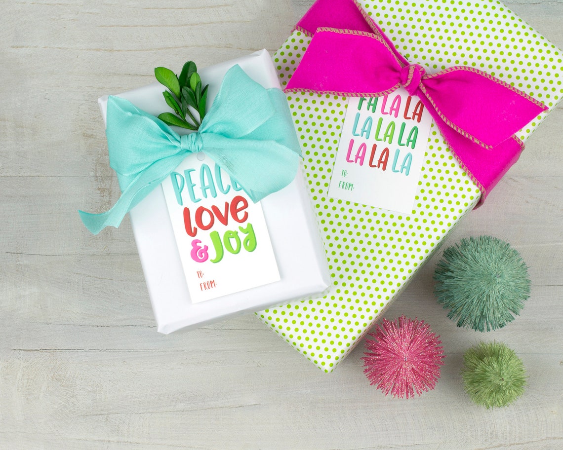 Colorful Christmas Gift Tags Fun Handmade Holiday Gift Tags - Etsy