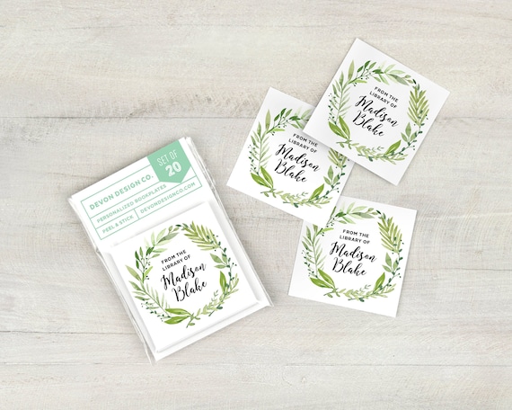 Custom Book Labels Custom Bookplate Stickers Set of 20 Book - Etsy