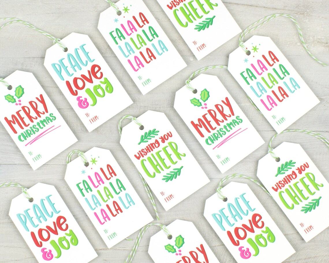 Colorful Christmas Gift Tags, Fun Handmade Holiday Gift Tags, Holiday ...
