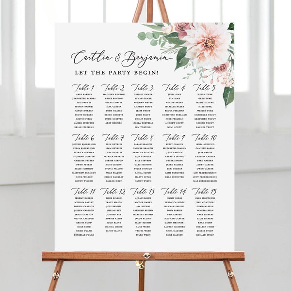 Wedding Seating Chart on Foam Board - Etsy