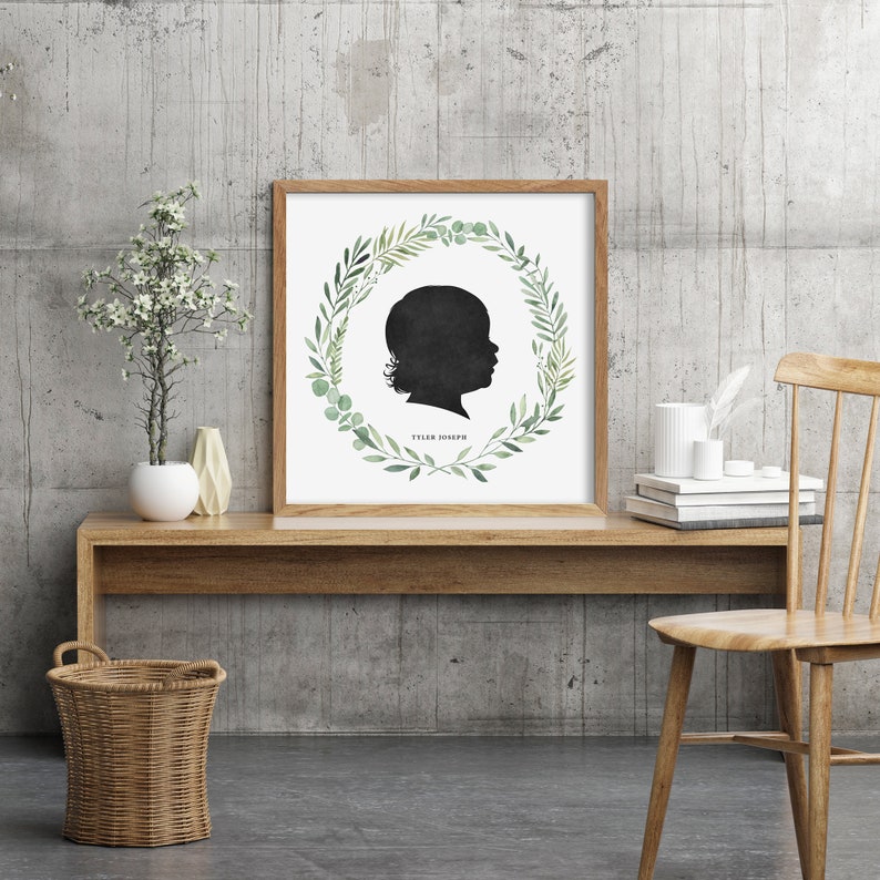 Child Silhouette Portrait Custom Silhouette Portrait With - Etsy