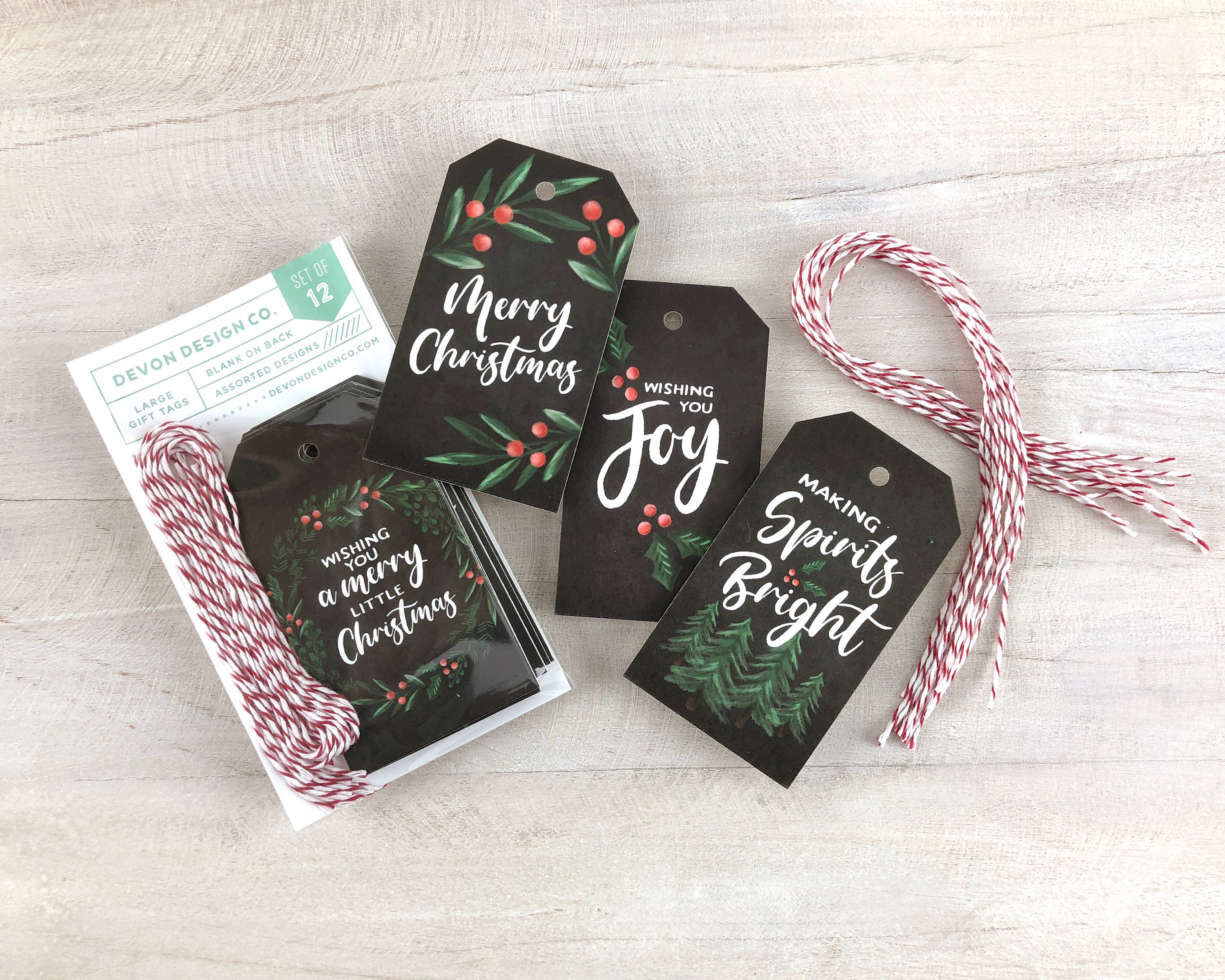 Festive christmas gift tags rustic holiday greenery | Etsy