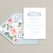 Light Blue Venue Sketch Invitation, Pastel Wedding Invitation With ...
