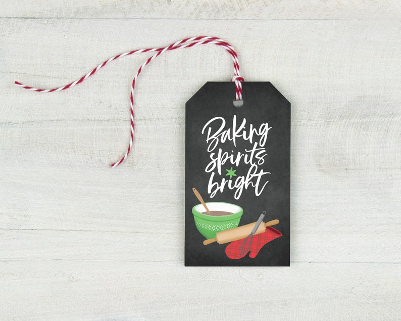 Holiday Baking Gift Tags, Homemade Treat Gift Tag Set, Christmas Food ...