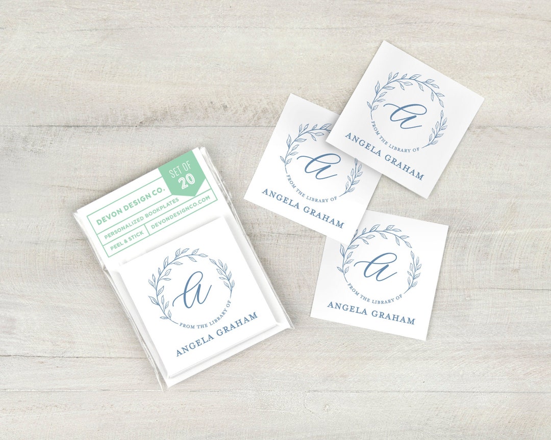 Monogram Bookplates, 2 Inch Personalized Bookplate Stickers, Hostess ...