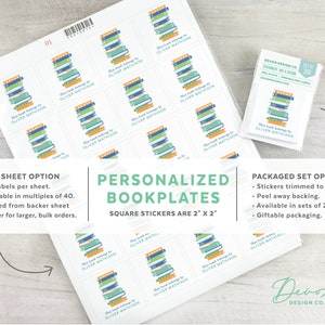 Personalized Book Labels, 2 Inch Custom Bookplate Stickers, Set of 20 ...