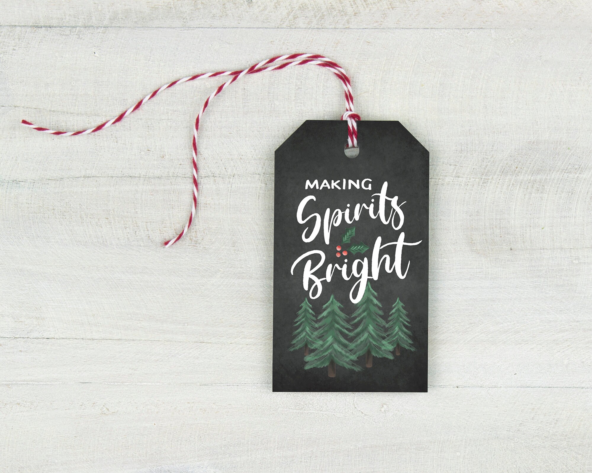 Festive christmas gift tags rustic holiday greenery | Etsy