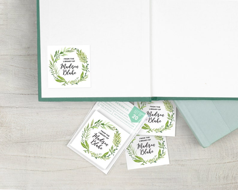 Custom Book Labels, Custom Bookplate Stickers, 2 Inch Set of 20, Book ...