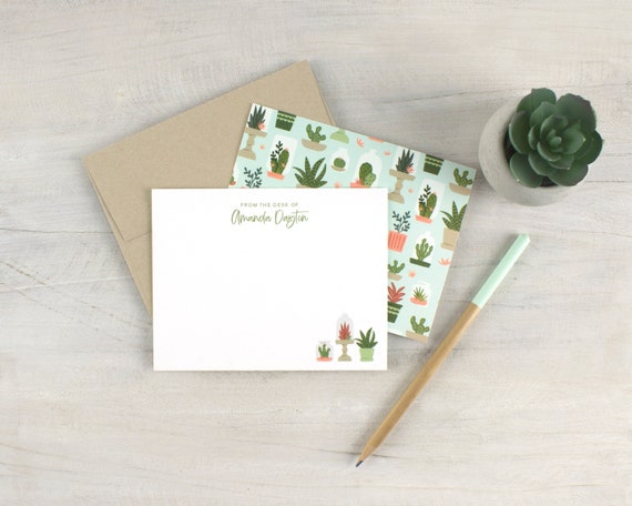 Personalized Notecard Set Gift for Plant Lover Personalized | Etsy