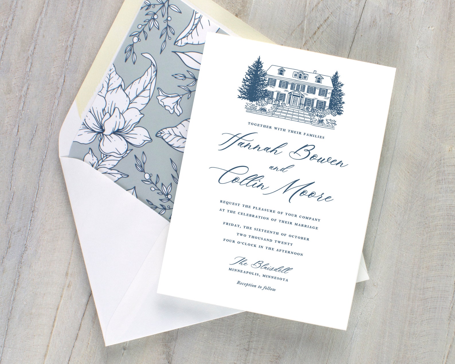 Custom Venue Sketch Wedding Invitation Modern Wedding Venue | Etsy