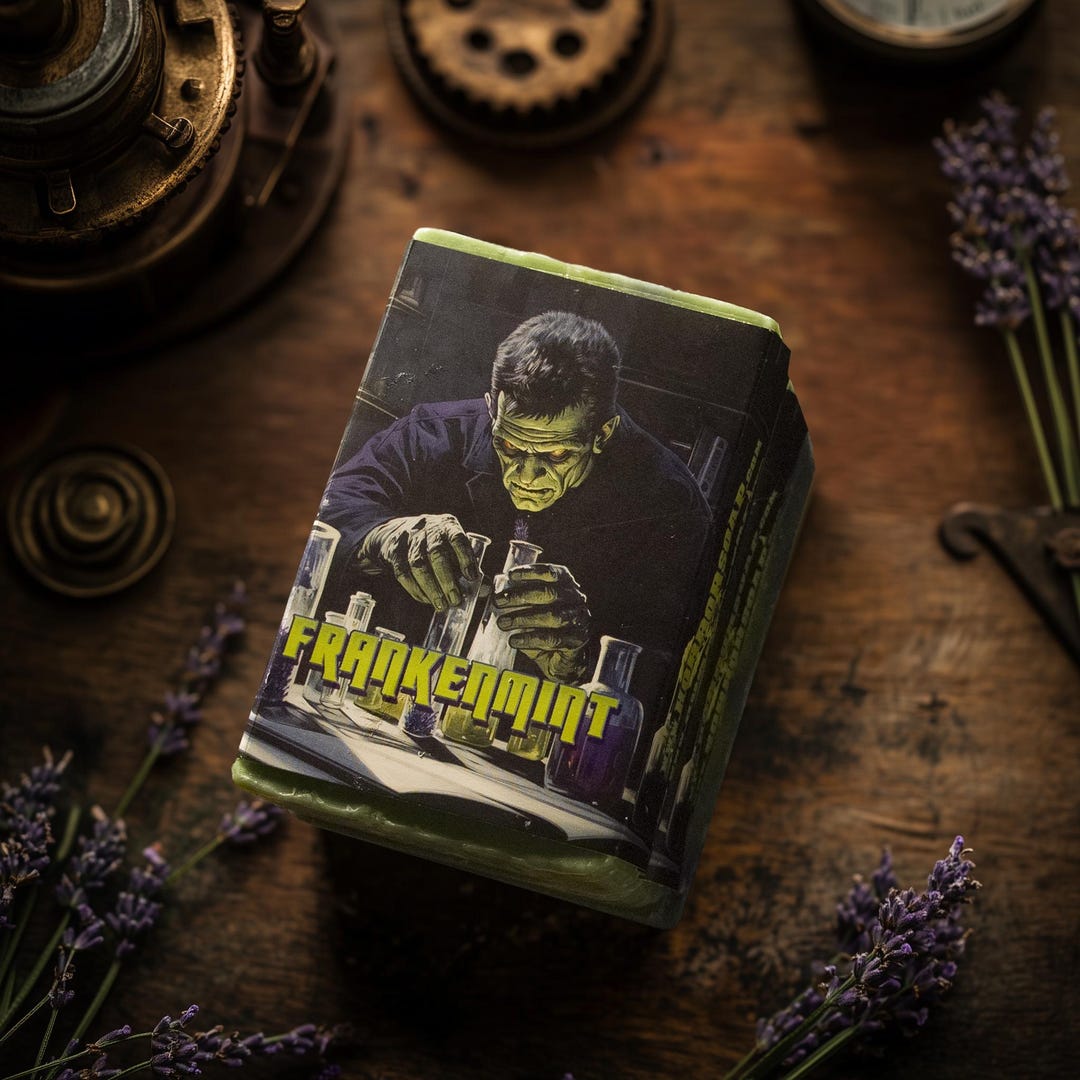 Frankenmint Horror Soap | Lavender Mint Scented Artisan Soap - Etsy