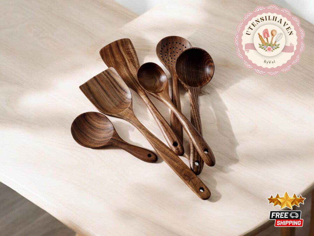 Wooden Kitchen Utensil Set | Eco-friendly Cooking Tools | Sustainable ...