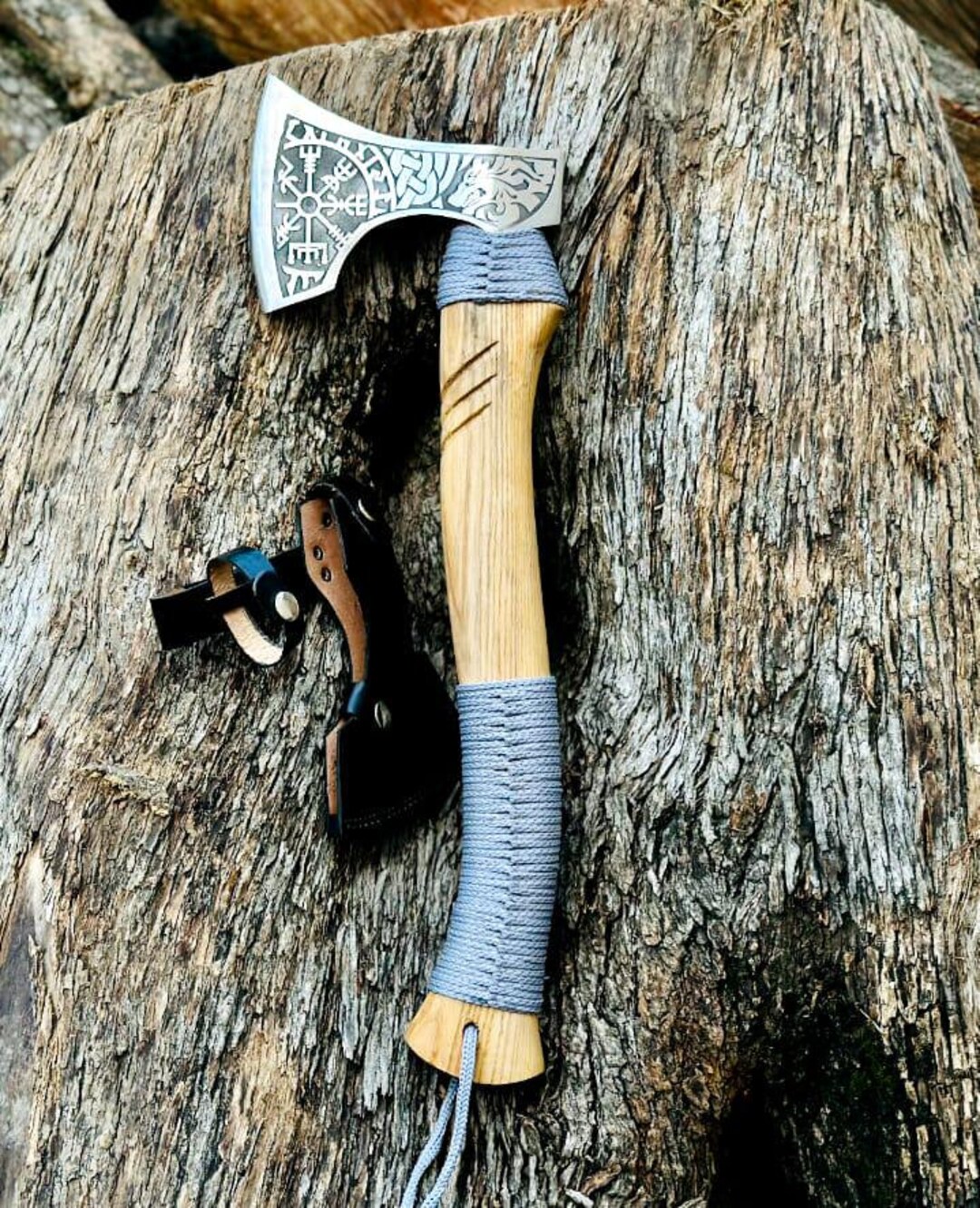 Custom Handmade Viking Outdoor Axe Personalized Gifts With Leather ...