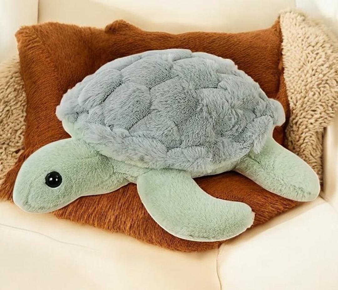 Cute Pastel Green Turtle Tummy Time Pillow Plush Toy 11.02-inch Soft ...