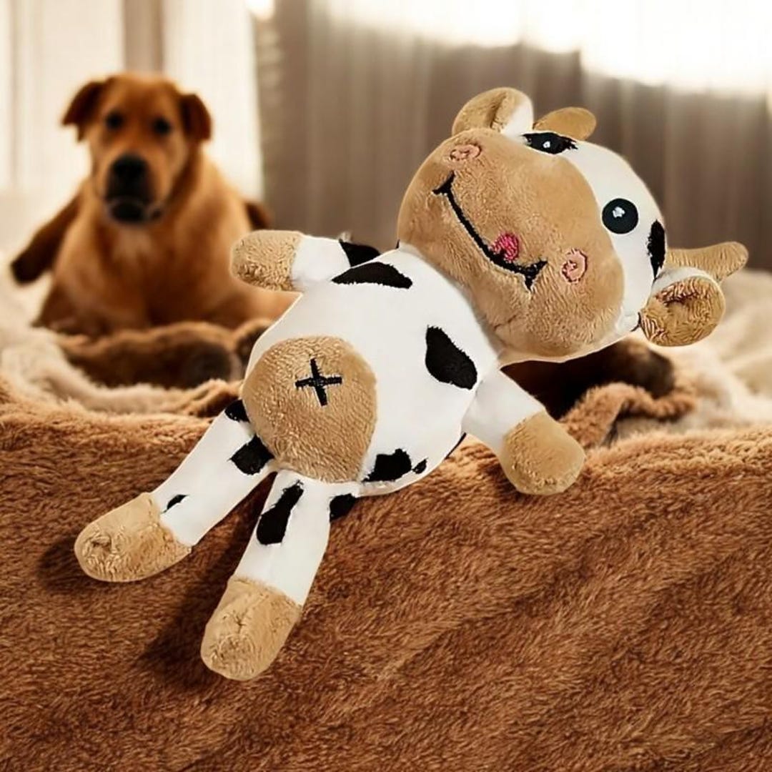 Small Dog Plush Toy Cow Durable & Soft Pet Chew Toy Cute Armadillo ...