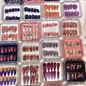High-quality 4 Sets Surprise Box, Mystery Nails Sets, Press on Nail ...