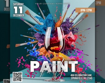 Editable Paint Night Template Flyer, RSVP Invitation, DIY Paint and Sip ...