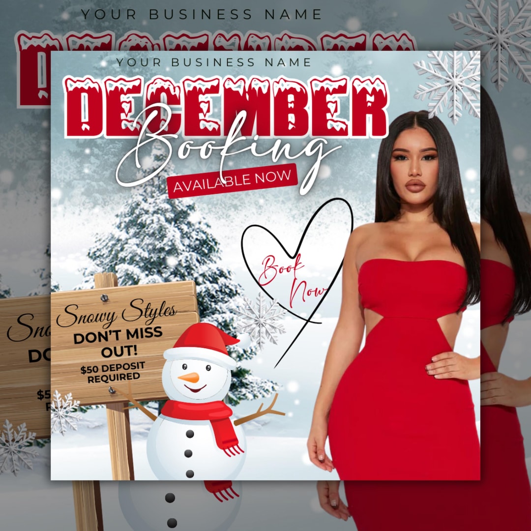 December Bookings, December Booking Flyer, Winter Booking Flyer ...