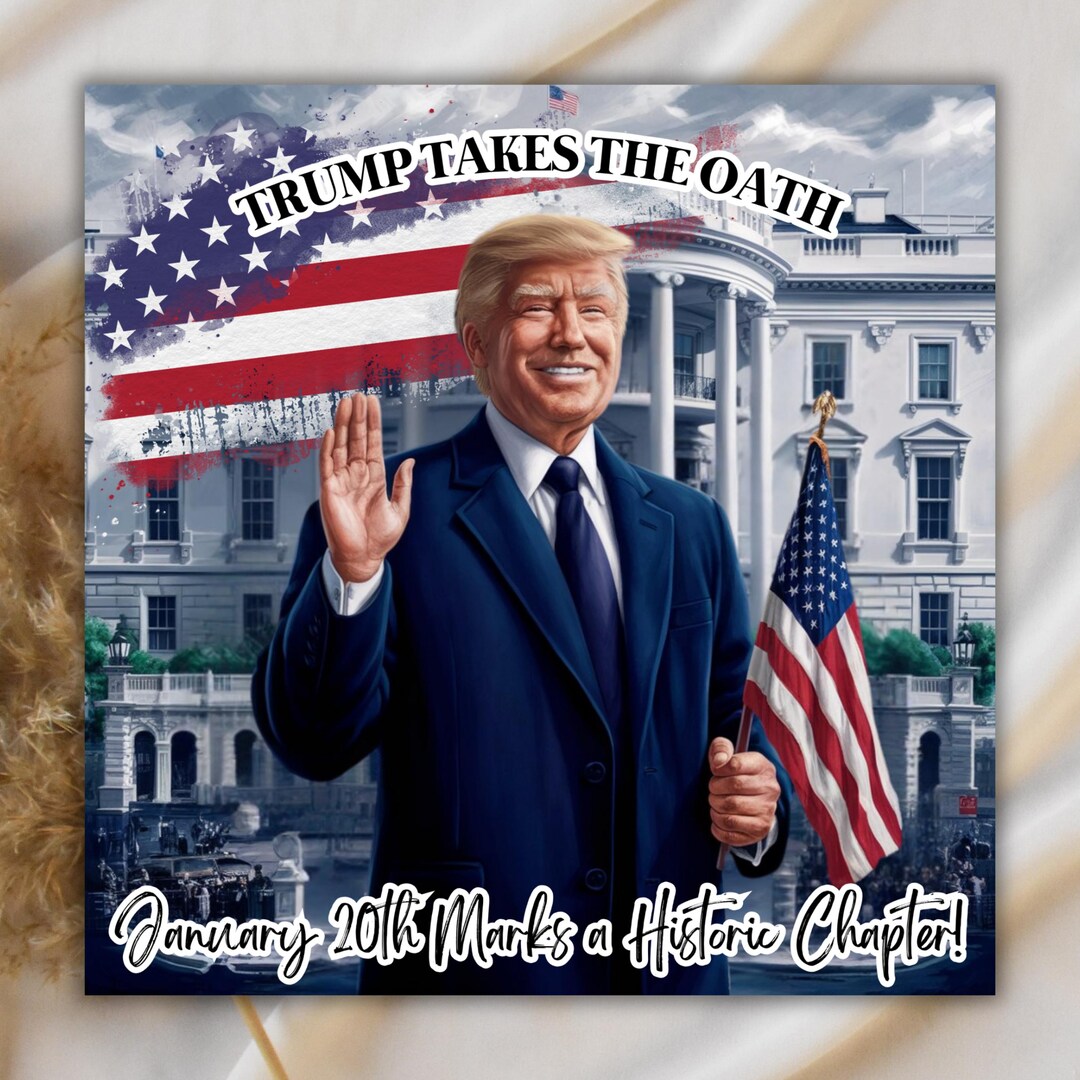 President Trump Inauguration Day, US Flag Oath of Office, Trump 47th ...