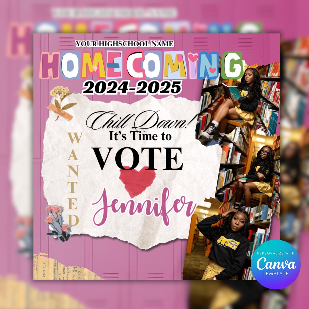 Homecoming Flyer Canva Template, Canva Editable Template, Homecoming ...