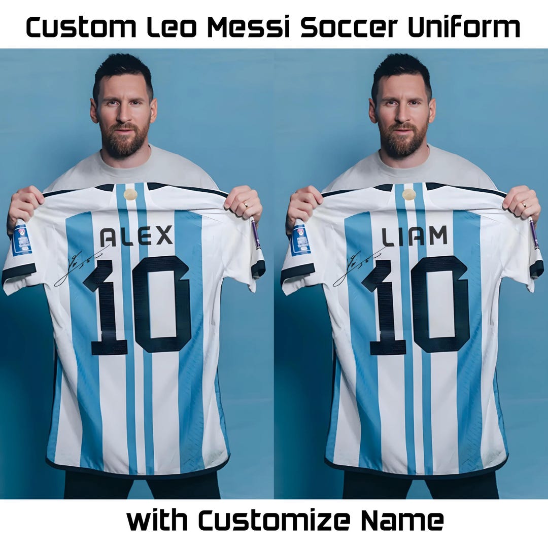 Custom Soccer Portrait With Lionel Messi Signature , Personalized ...