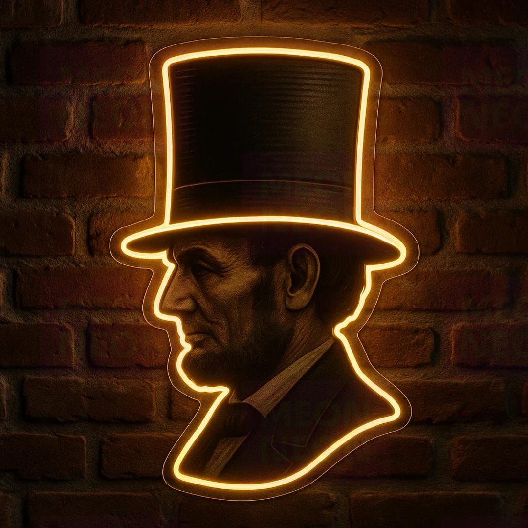 Abe Lincoln Stovepipe LED Neon Sign - Etsy