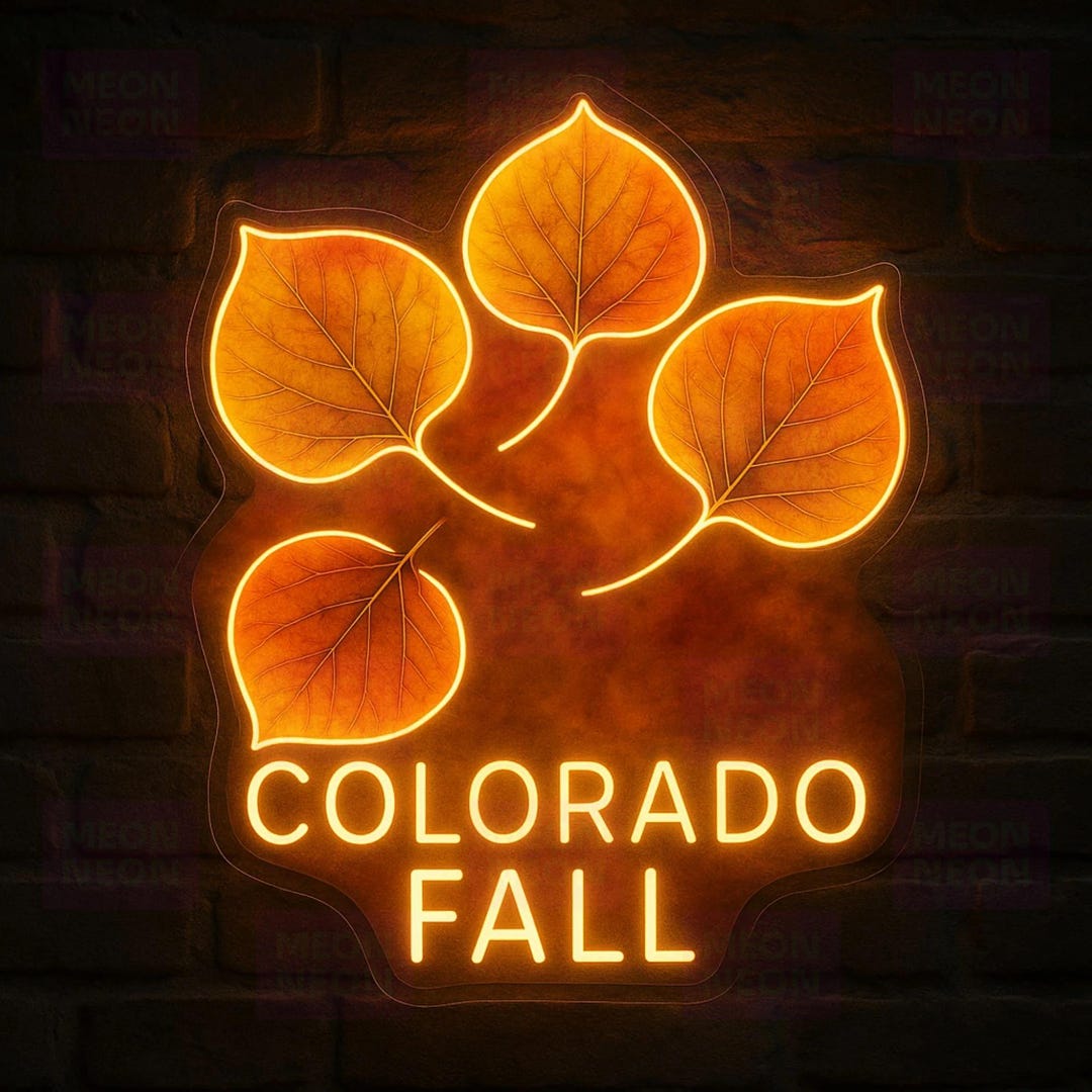 Aspen Leaves LED Neon Sign - Fall Season Design - Leaf Patterns ...