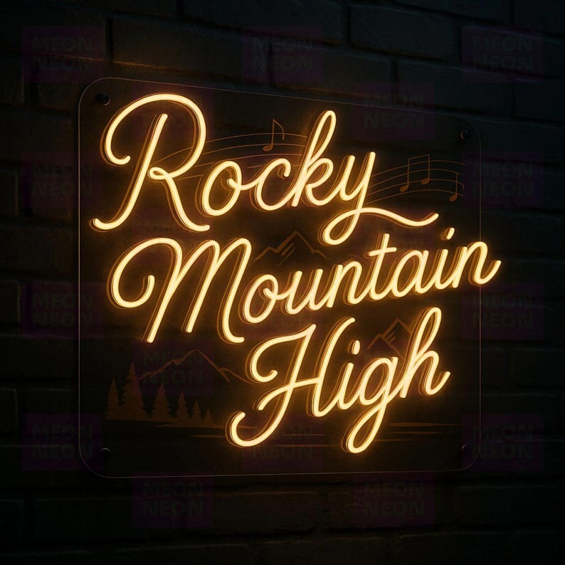 Rocky Mountain High LED Neon Sign - John Denver Tribute - Musical ...