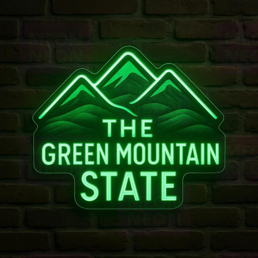 Green Mountain State Peak LED Neon Sign - Etsy