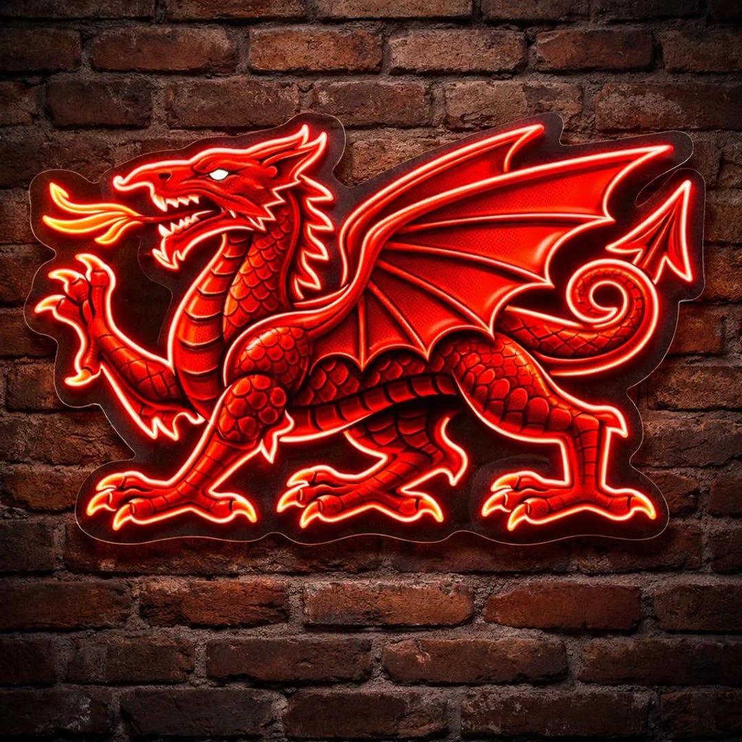 Welsh Dragon Heraldry LED Neon Sign - Etsy