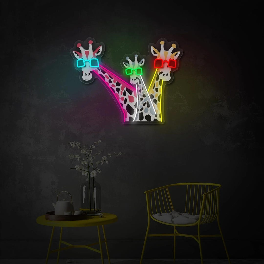Cool Giraffes LED Neon Sign | Animal Pop Art - Etsy