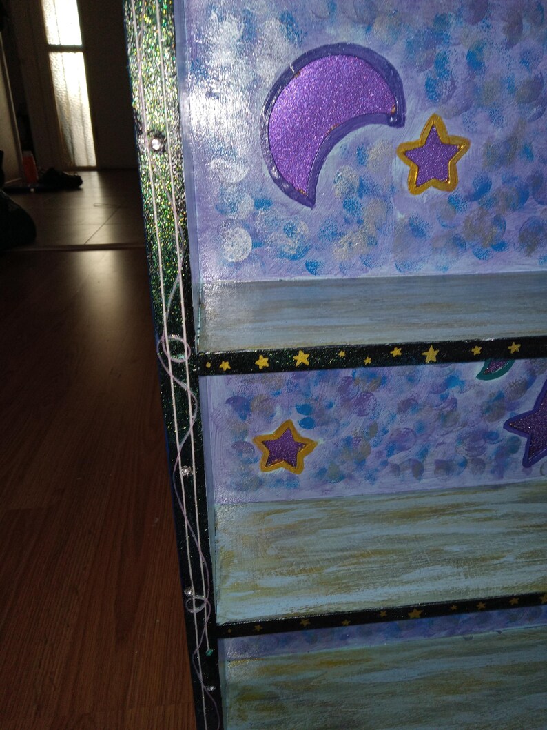 Star and Moon Fairy Lighted Bookshelf - Etsy
