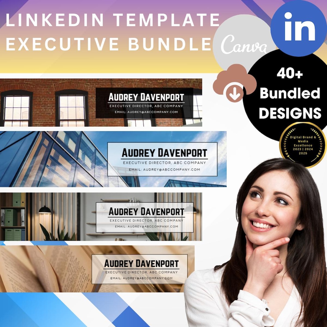 Linkedin Banner Template: Executive Personal Branding (digital Download ...