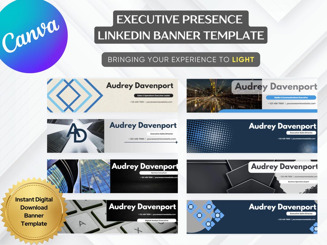 Executive Professional Linkedin Banner Template Digital Download Canva ...