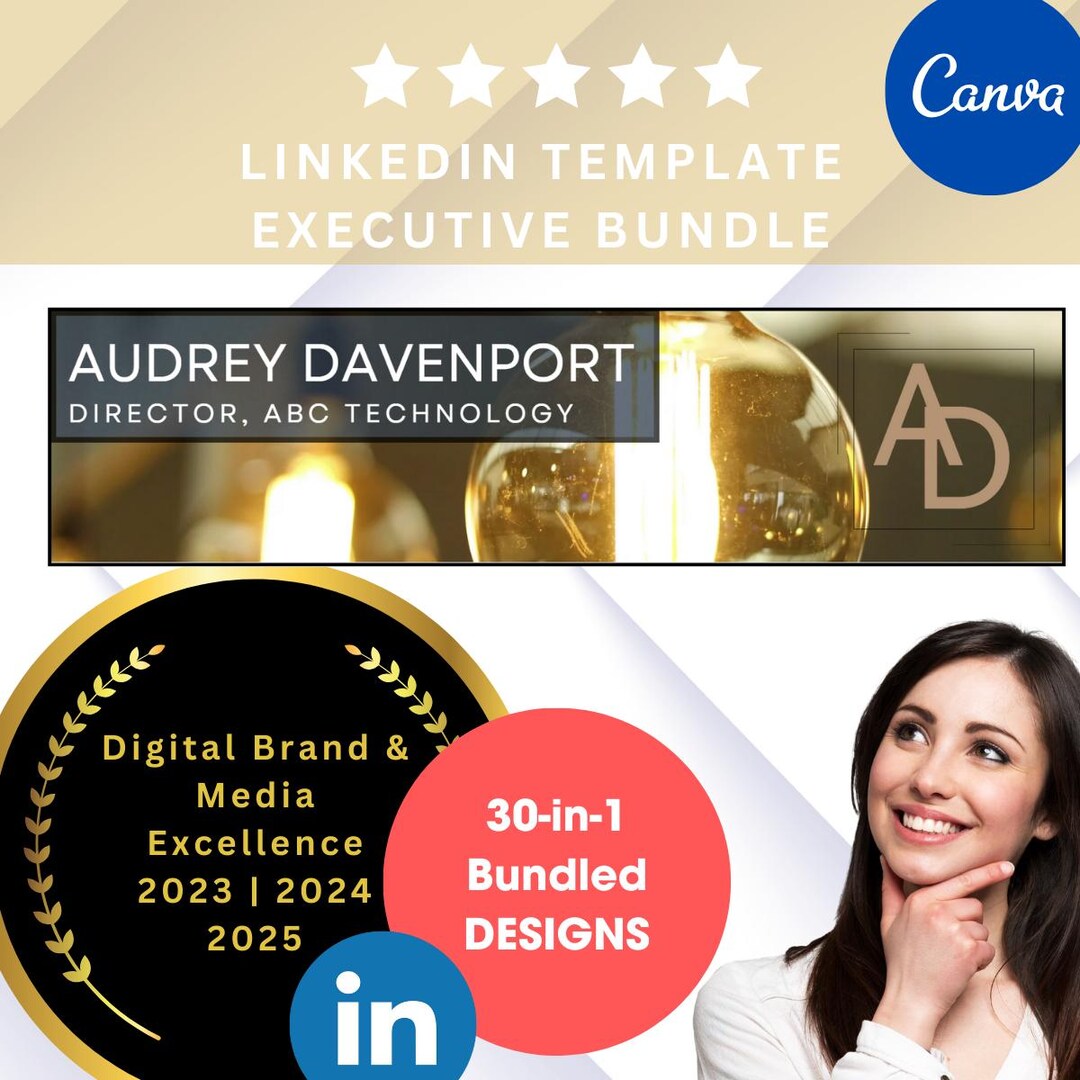 Executive Professional Linkedin Banner Template Digital Download Canva ...