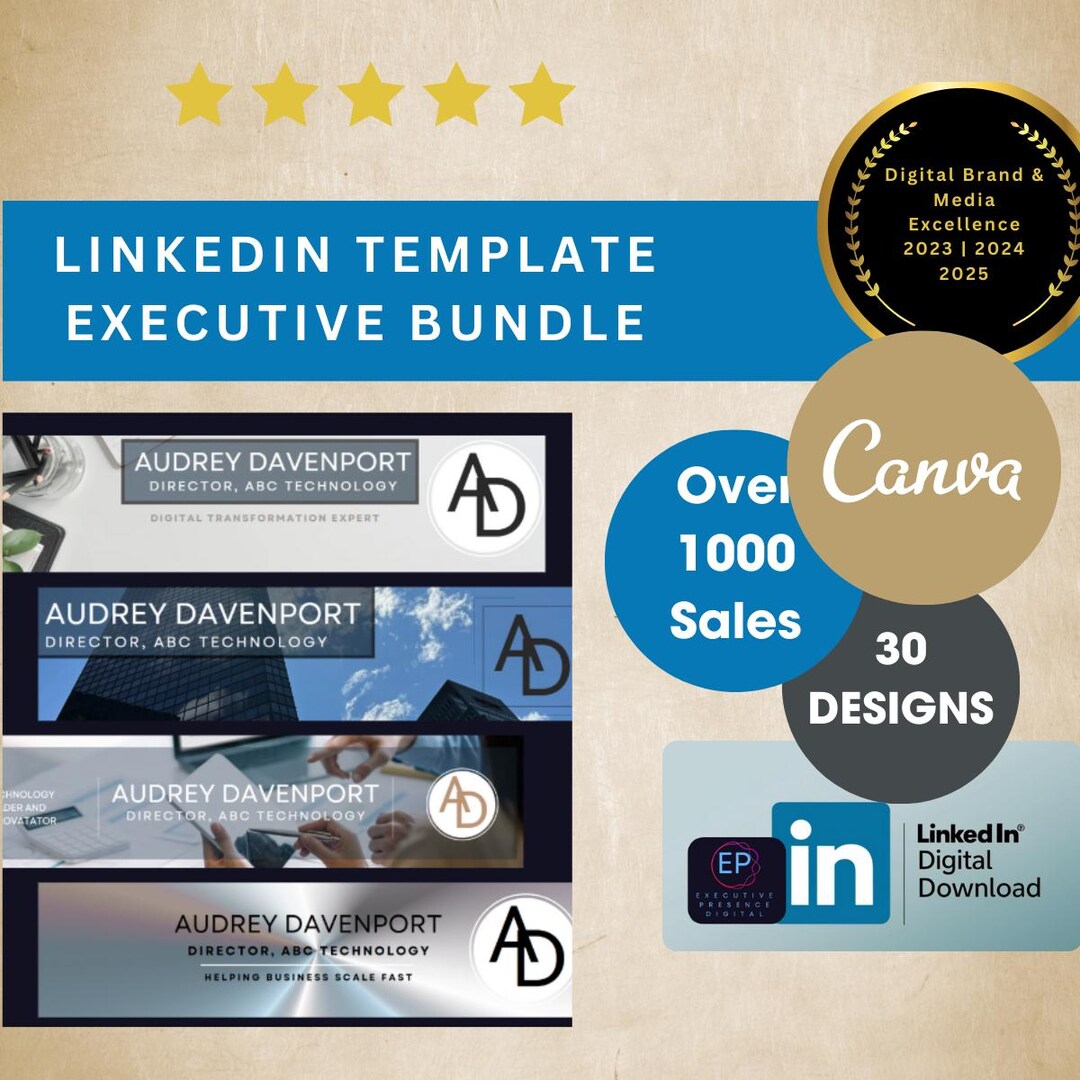 Executive Linkedin Banner Template: Professional Branding (digital ...