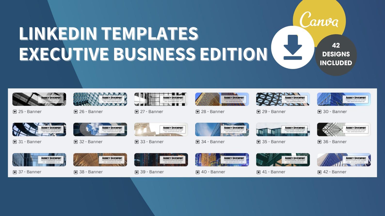 Linkedin Banner Template: Executive Personal Branding (digital Download ...