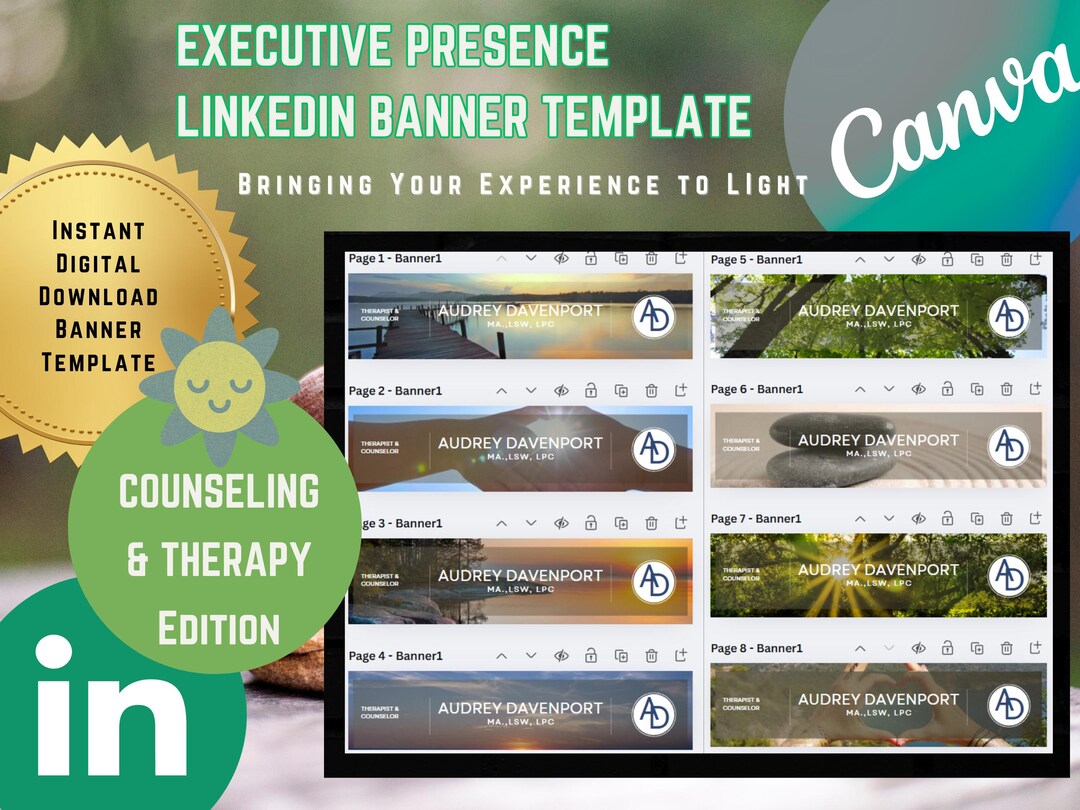 Therapist Linkedin Banner Template: Calm Professional Design (canva ...