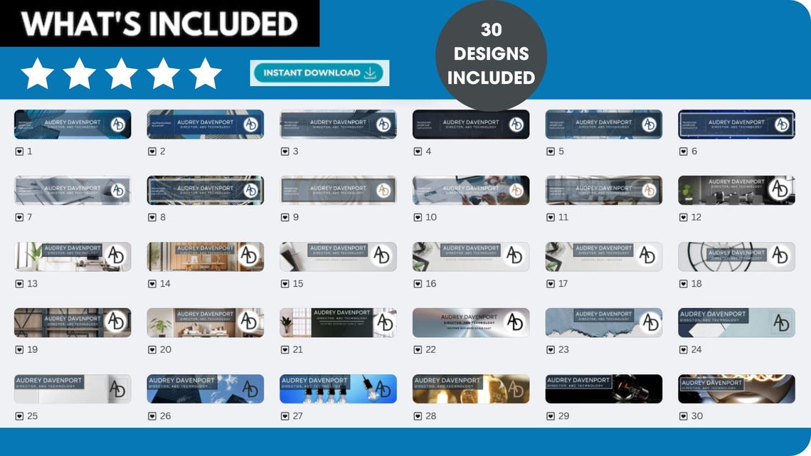 Linkedin Banner Template: Executive Profile Design (30 Banners, Canva ...