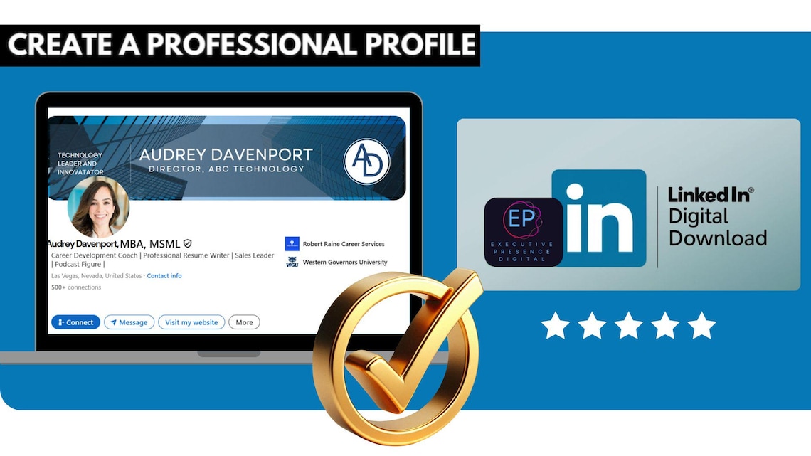 Linkedin Banner Template: Executive Profile Design (30 Banners, Canva ...