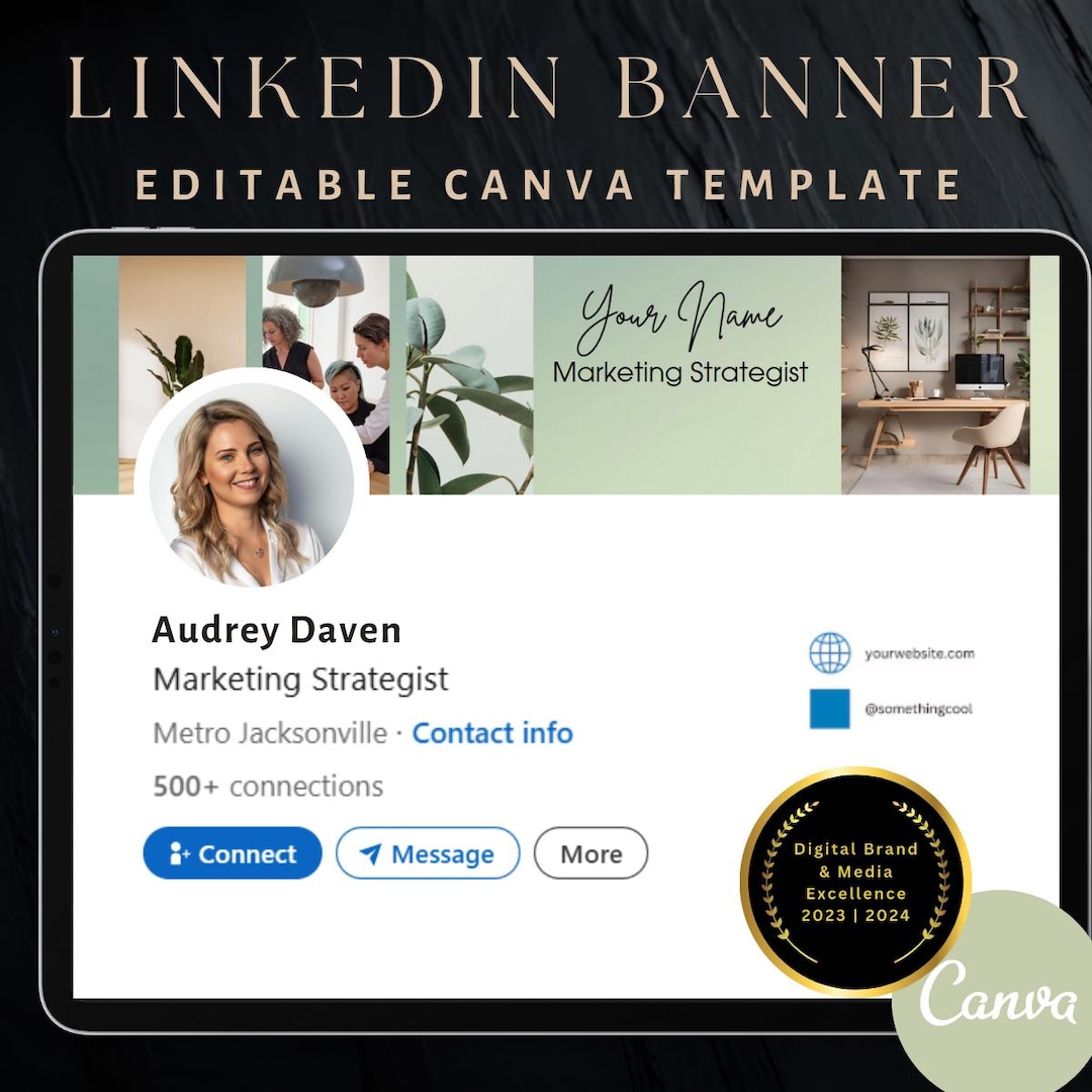 Executive Professional Linkedin Banner Template Digital Download Canva ...