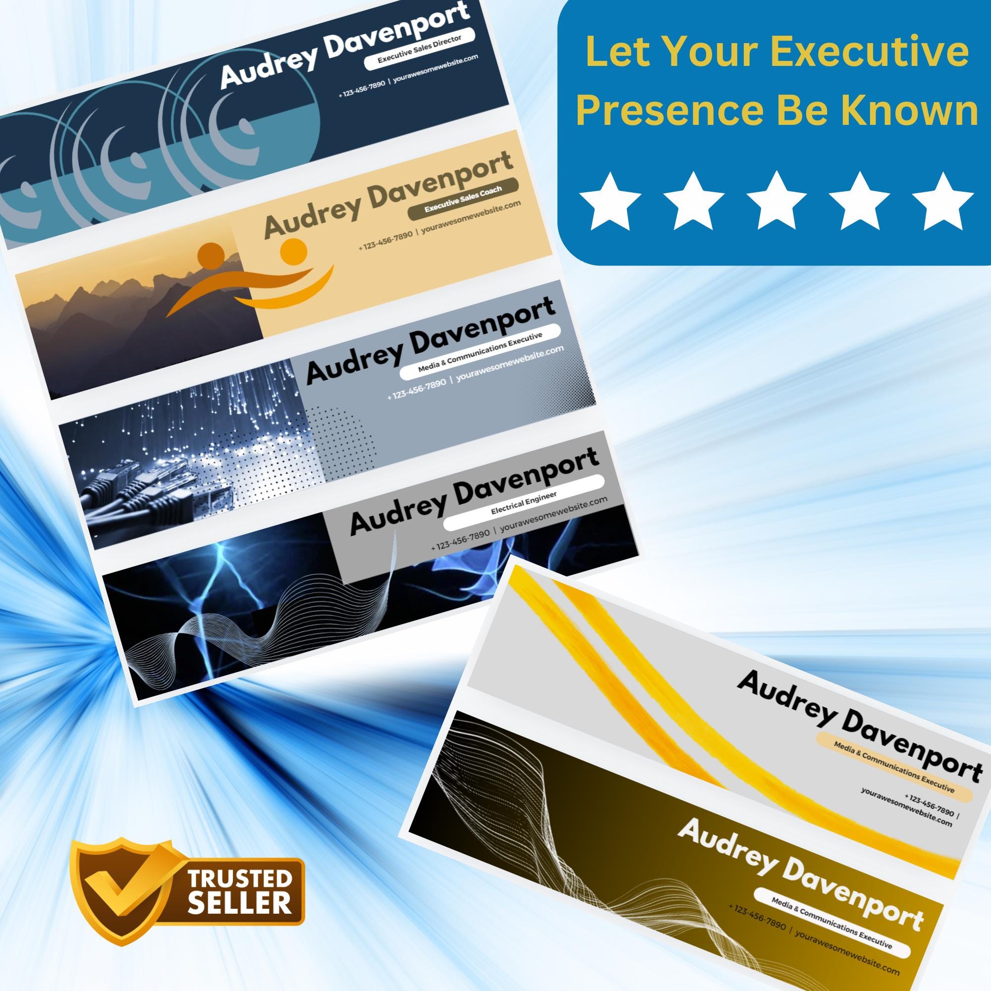 Linkedin Banner Template: Executive Branding Canva Design (digital ...