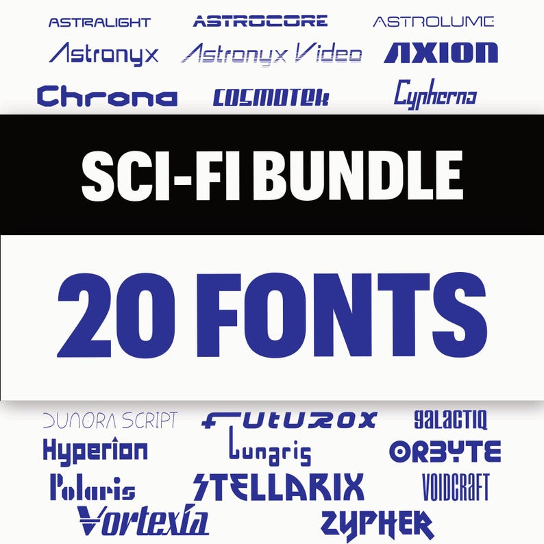 Space Font, Sci-fi Font, Futuristic Font, Font Bundle, Canva Font ...