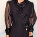 Vintage Maick Harold Paris Black Sheer Lace Ruffled Asymmetrical Jacket ...